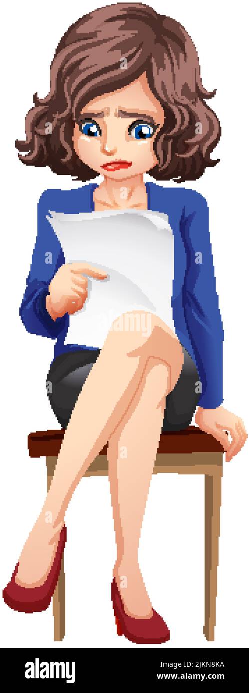 Disappointed employee woman character illustration Stock Vector Image ...