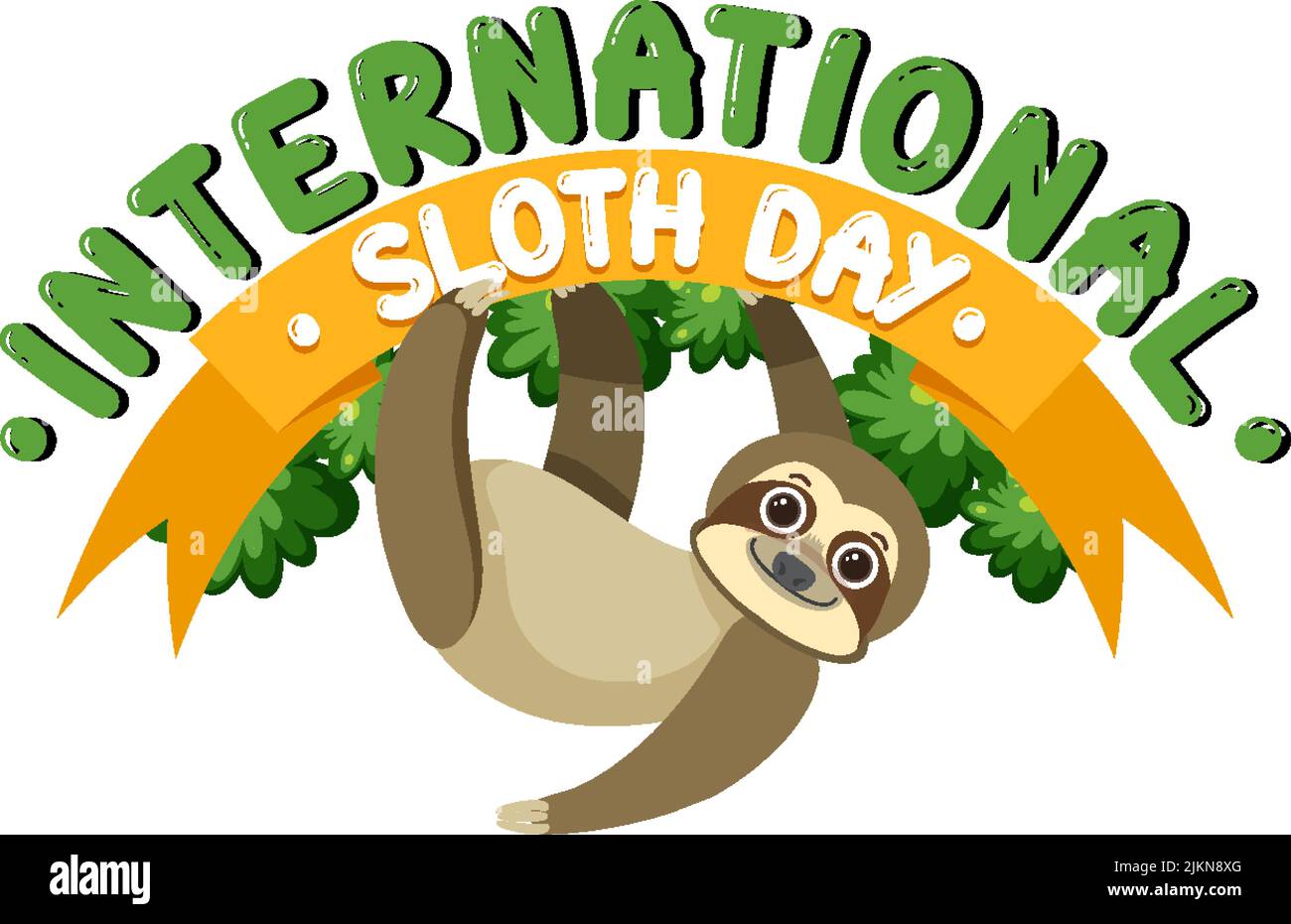 International sloth day banner concept vector illustration Stock Vector ...