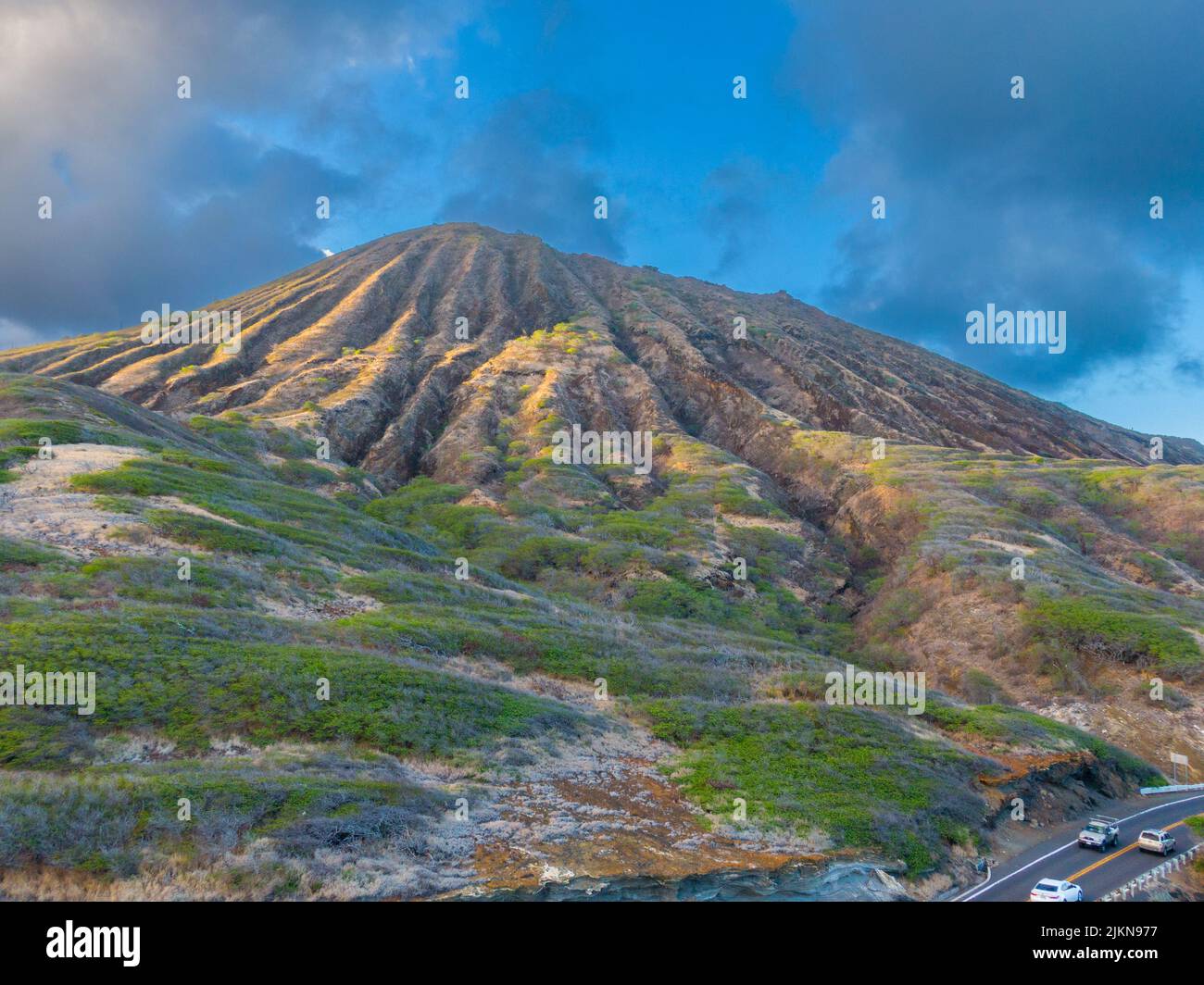 Drone Picture of coco head mountain in Oahu, Hawaii Stock Photo - Alamy