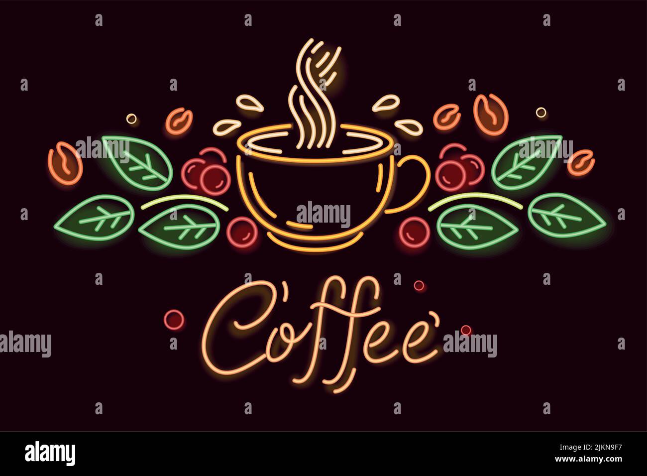 coffee in neon light Stock Vector Image & Art - Alamy