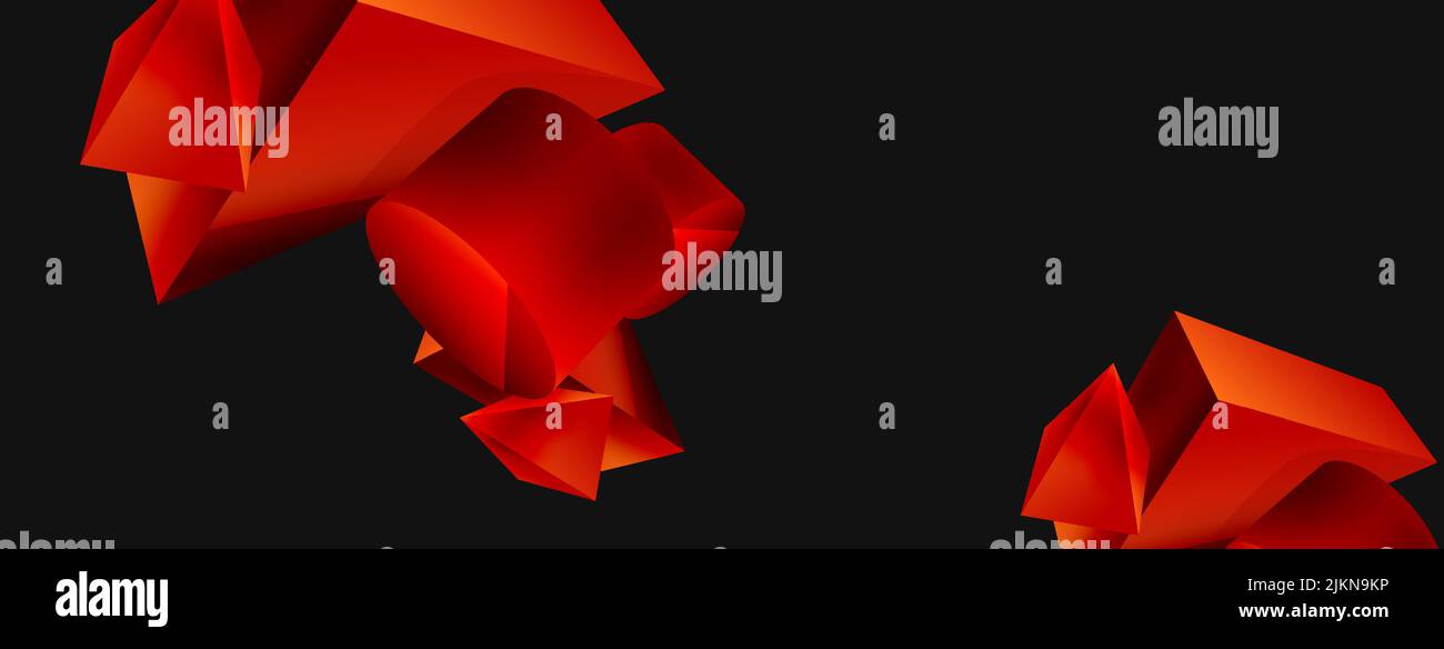 3d vector minimalist geometric abstract background. Triangle, cylinder ...