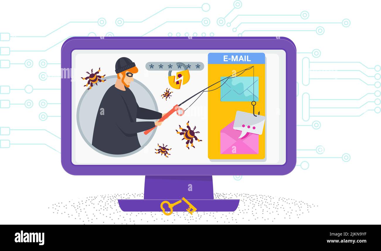 Hacker attack. Computer Scams Stock Vector Image & Art - Alamy