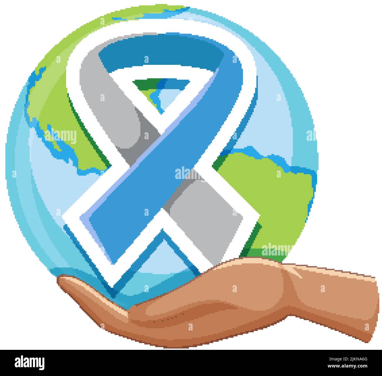 Earth planet with ribbon symbol illustration Stock Vector Image & Art ...
