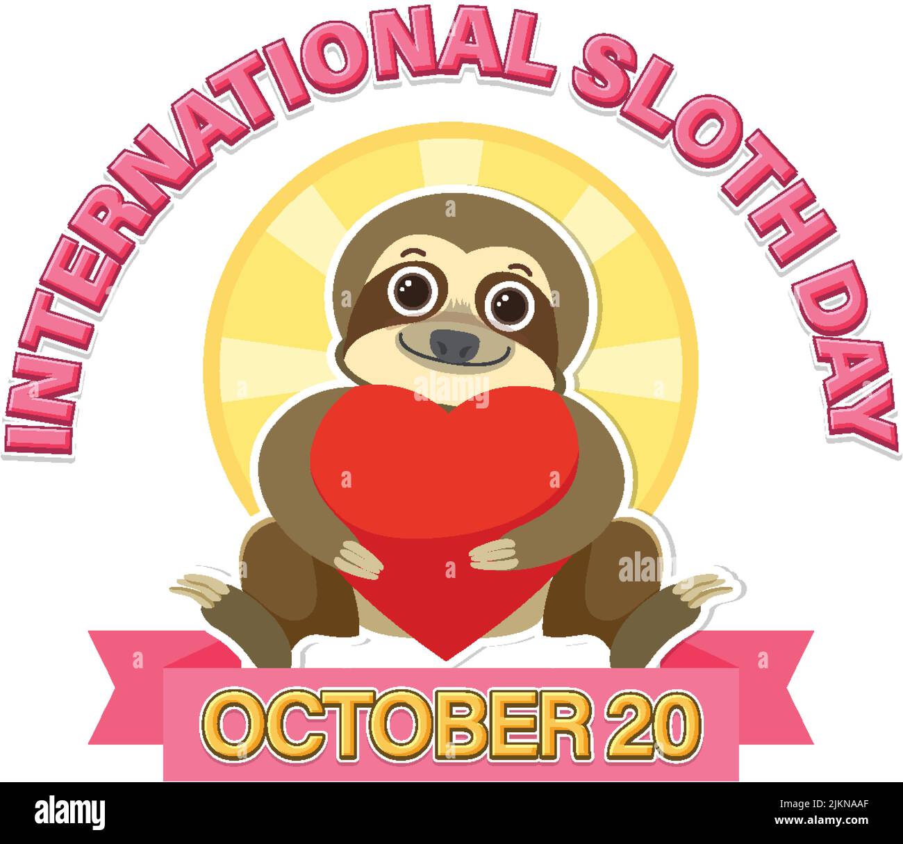 International sloth day banner concept vector illustration Stock Vector ...