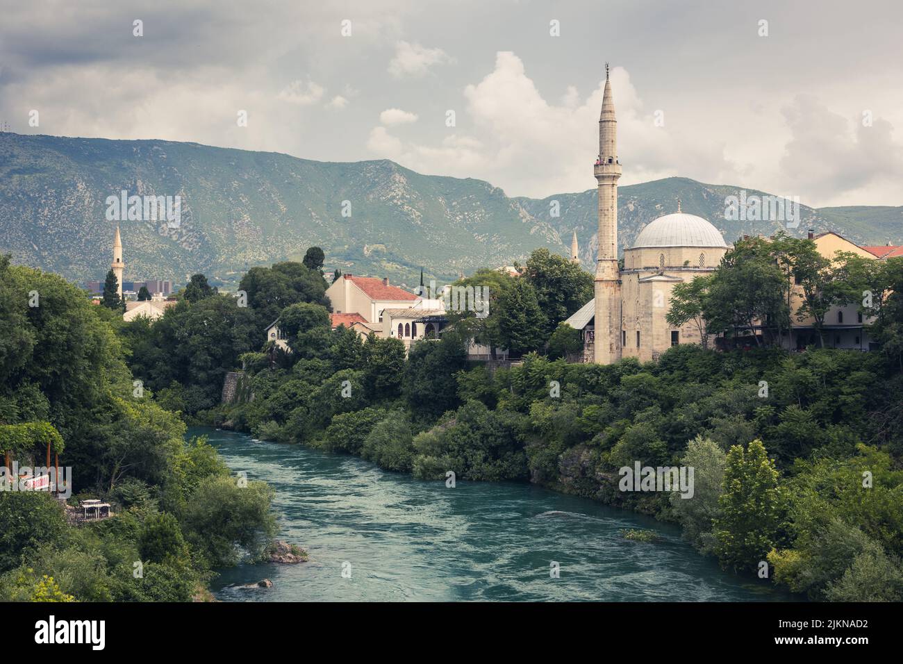 The famous Sisman Ibrahim-immersed Mosque near forested areas and a ...