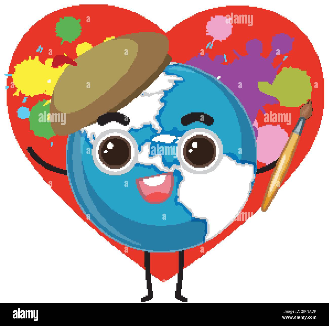 Cute world planet cartoon character illustration Stock Vector Image ...