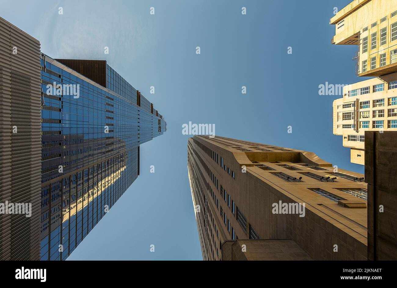 A low angle shot of Billionaires' Row skyscrapers and luxury towers in ...