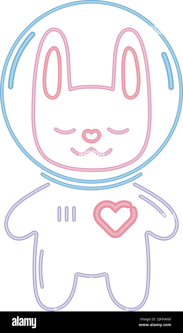 kawaii astronaut bunny Stock Vector Image & Art - Alamy