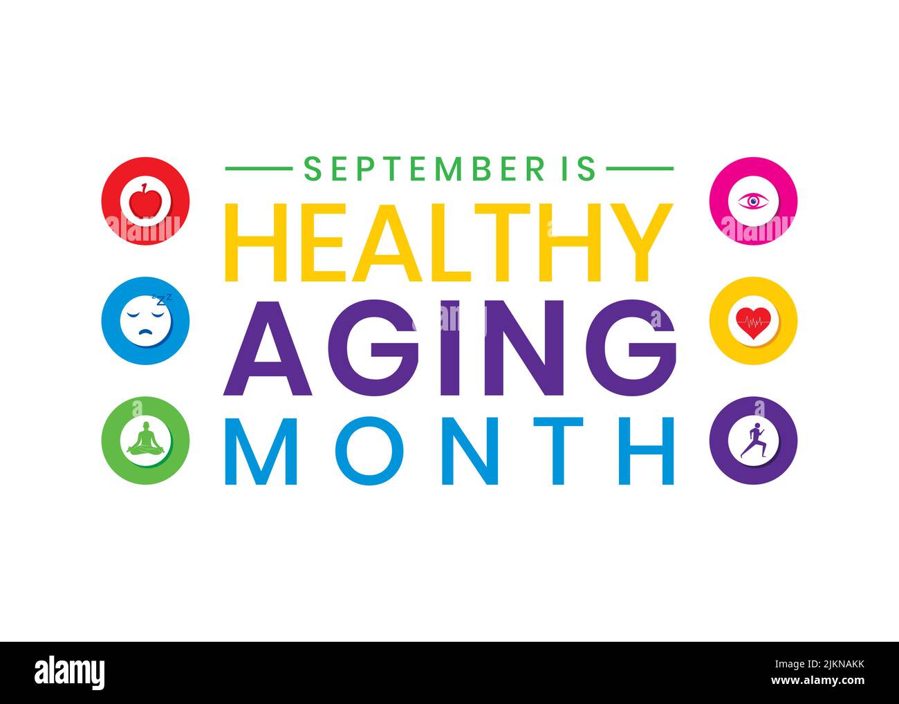 vector illustration of Healthy Aging Month concept design Stock Vector ...