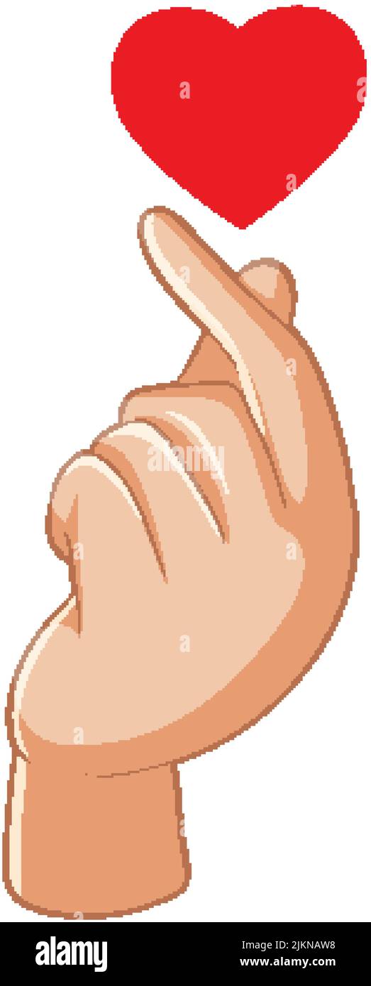 Hand finger mini heart illustration Stock Vector Image & Art - Alamy