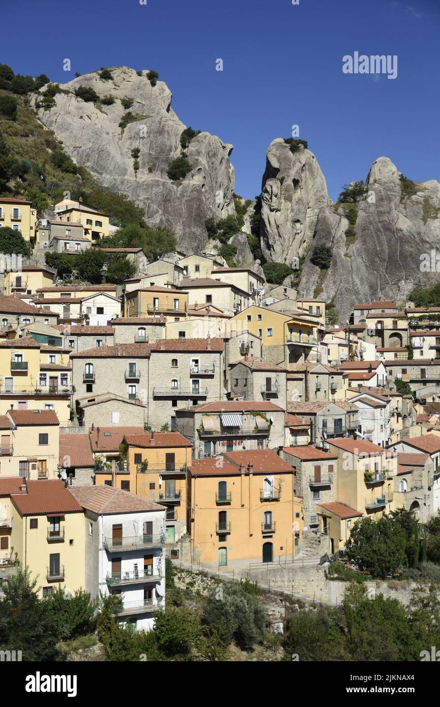 A Castelmezzano is beautiful village in Basilicata region among the ...