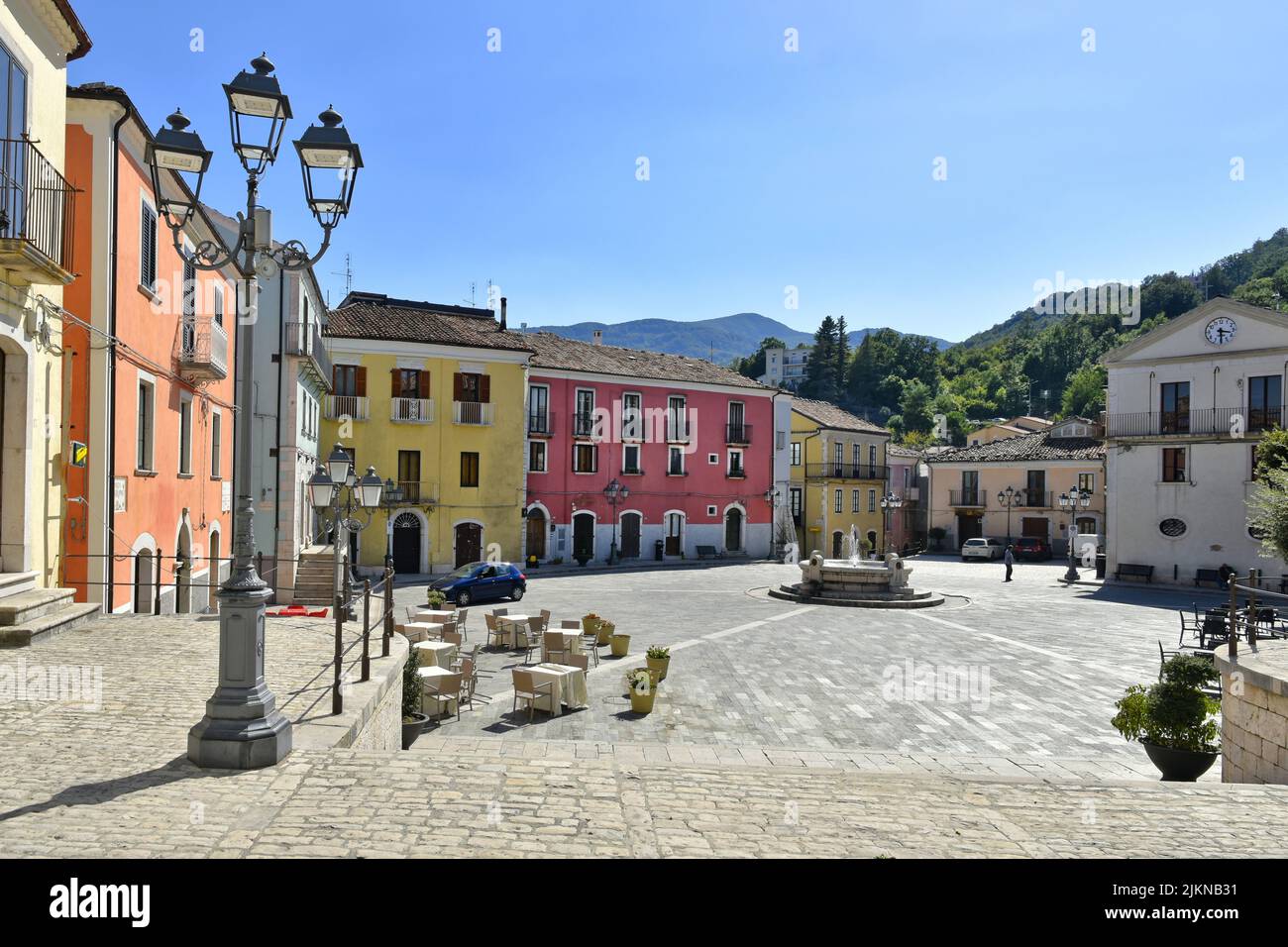 A square in Sepino, a village in the Molise region of Italy Stock Photo ...