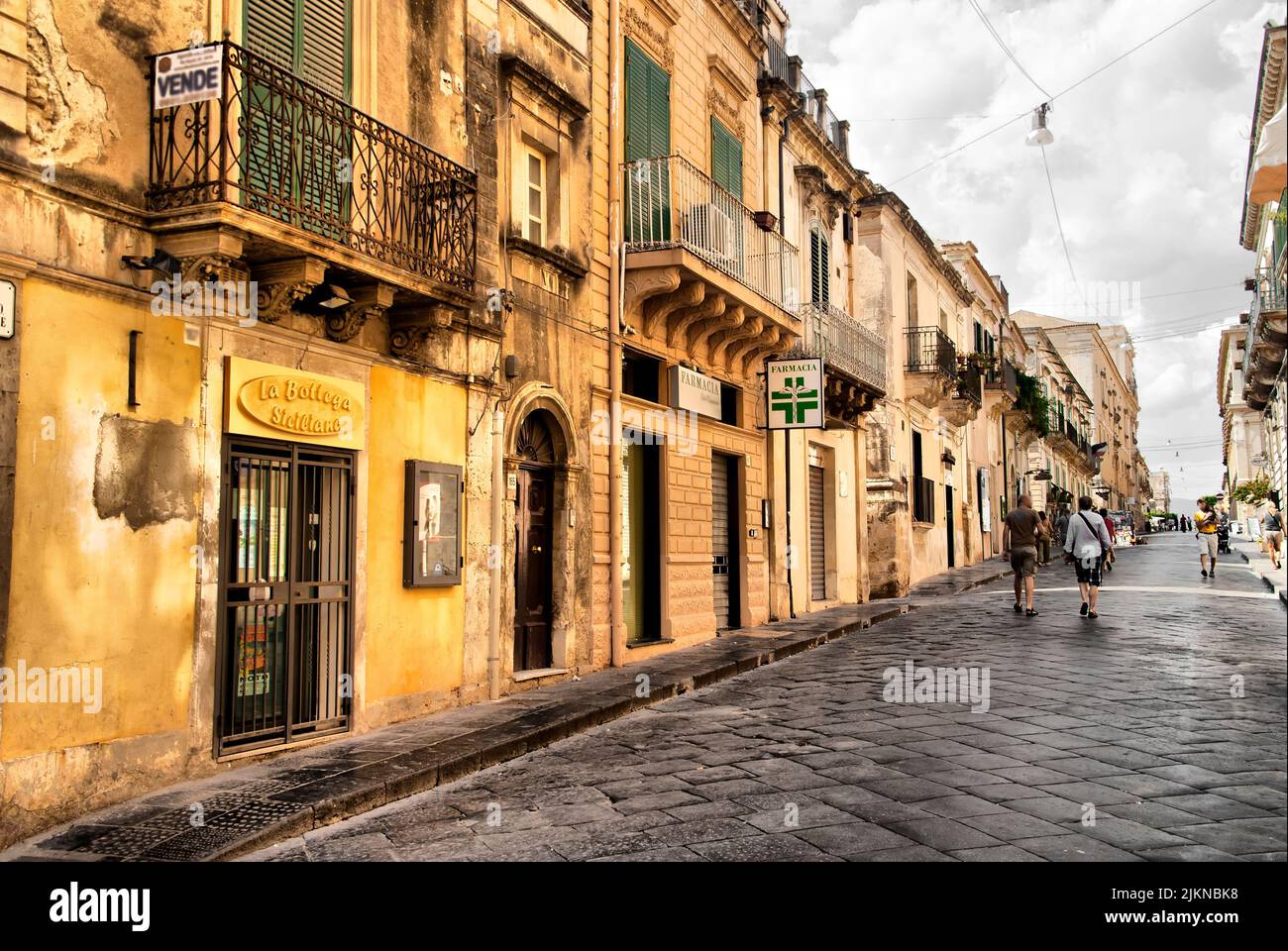 A beautiful shot in the streets of the old town of Noto in Sicily ...