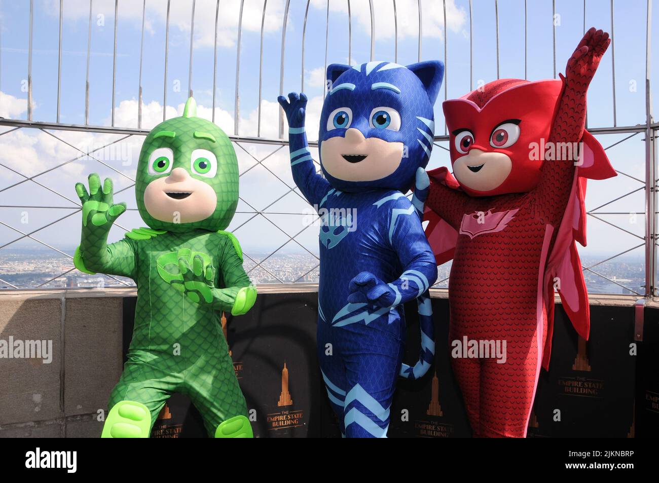 (Left to Right) Gekko, Catboy and Owlette, PJ Masks heroes visit the ...