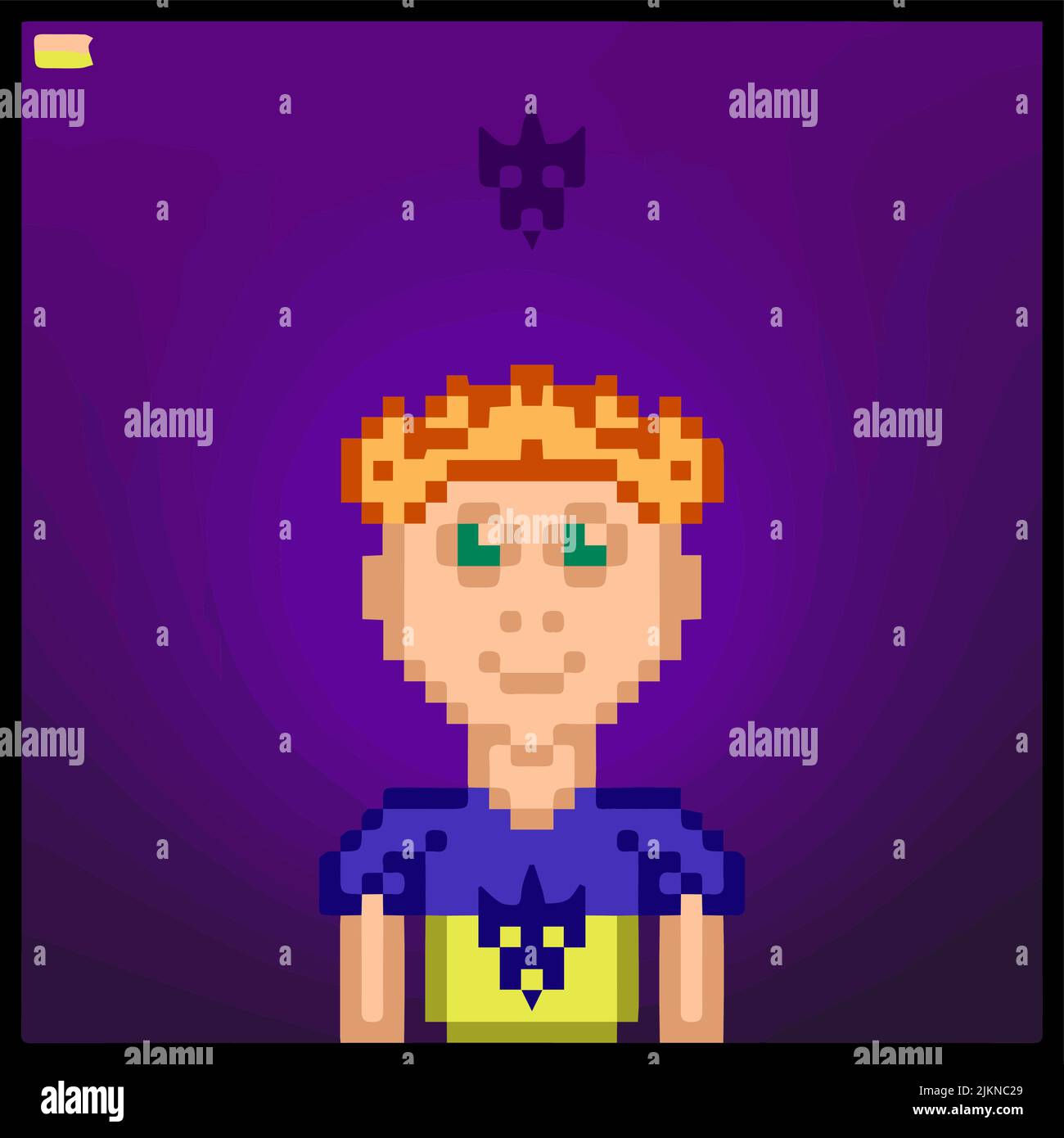 Cartoon Character In Pixel Vector Art Using A Color Filled Background Stock Vector Image And Art
