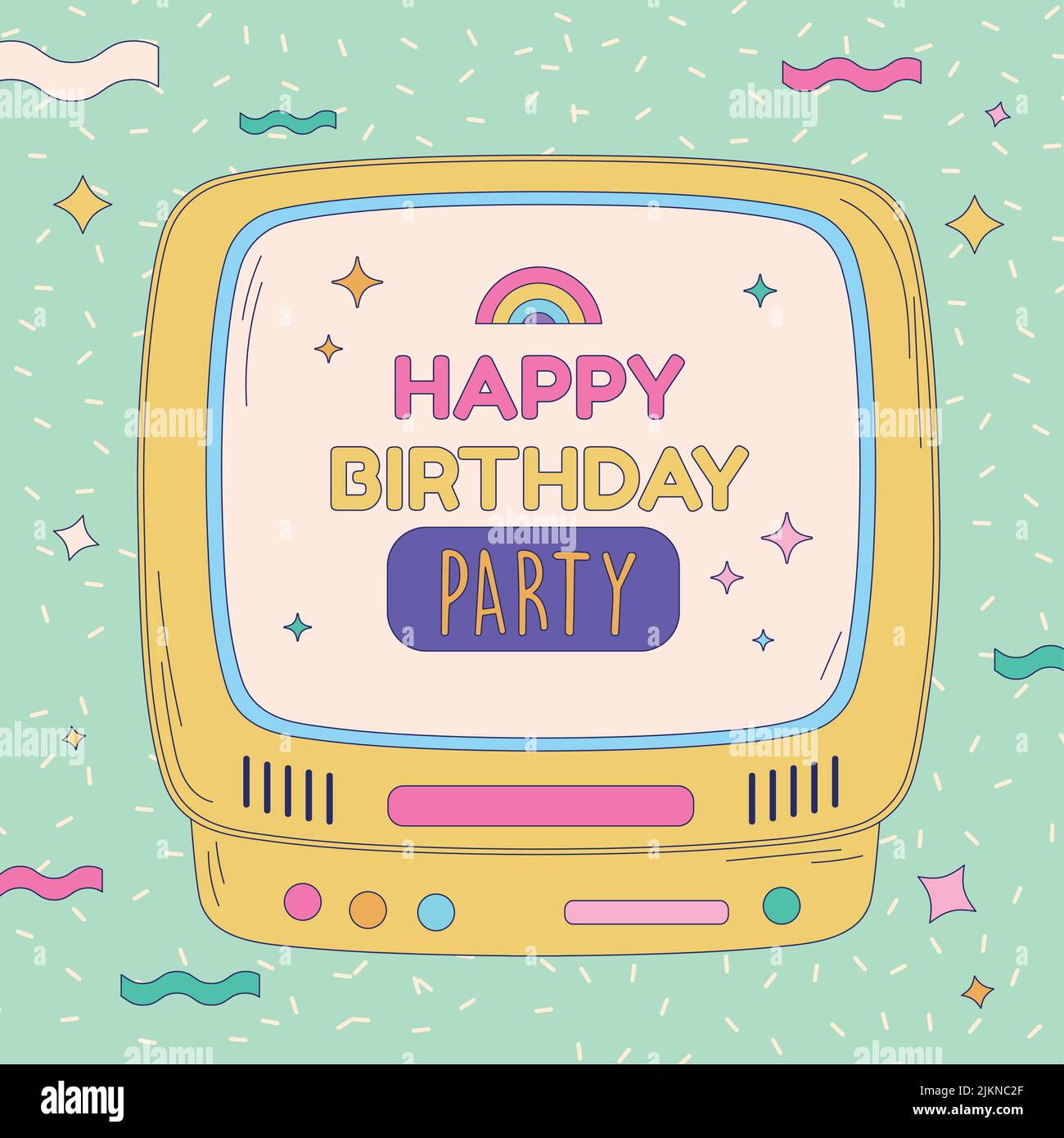 happy birthday party greeting card Stock Vector Image & Art - Alamy