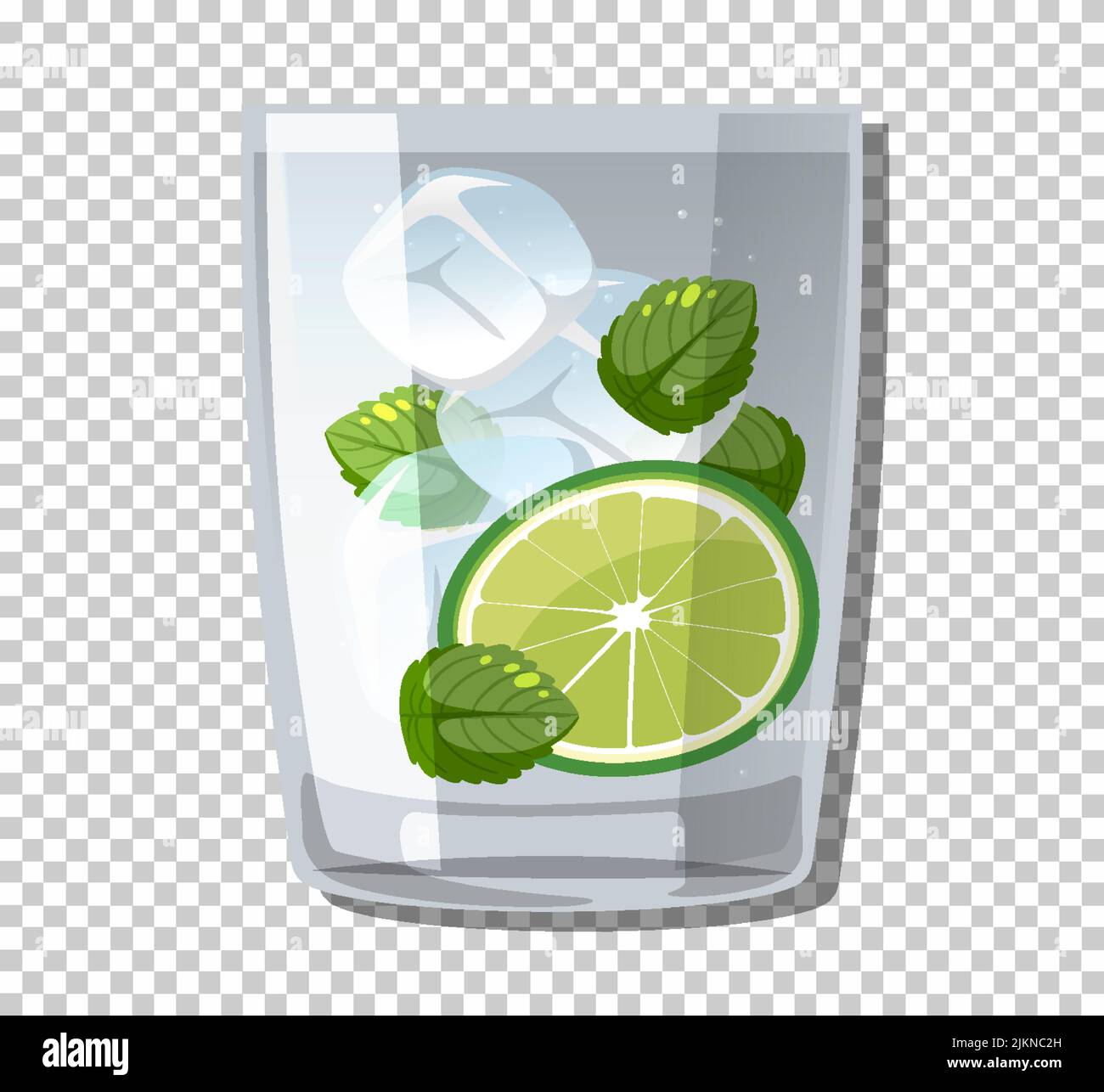 Gin and Tonic cocktail in glass illustration Stock Vector Image & Art ...