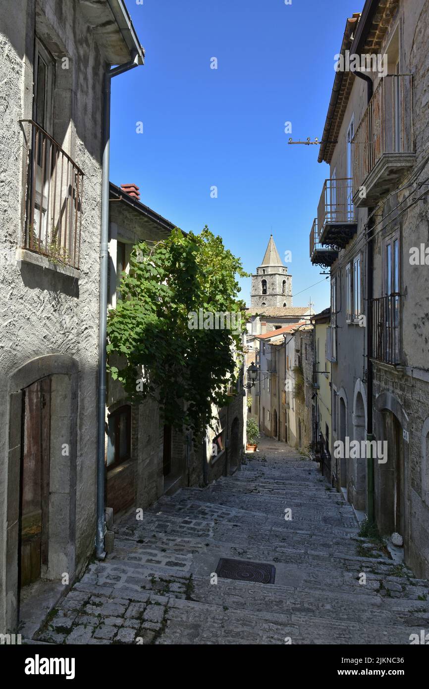 a vertical shot of street in Riccia, a village in the Molise region of ...