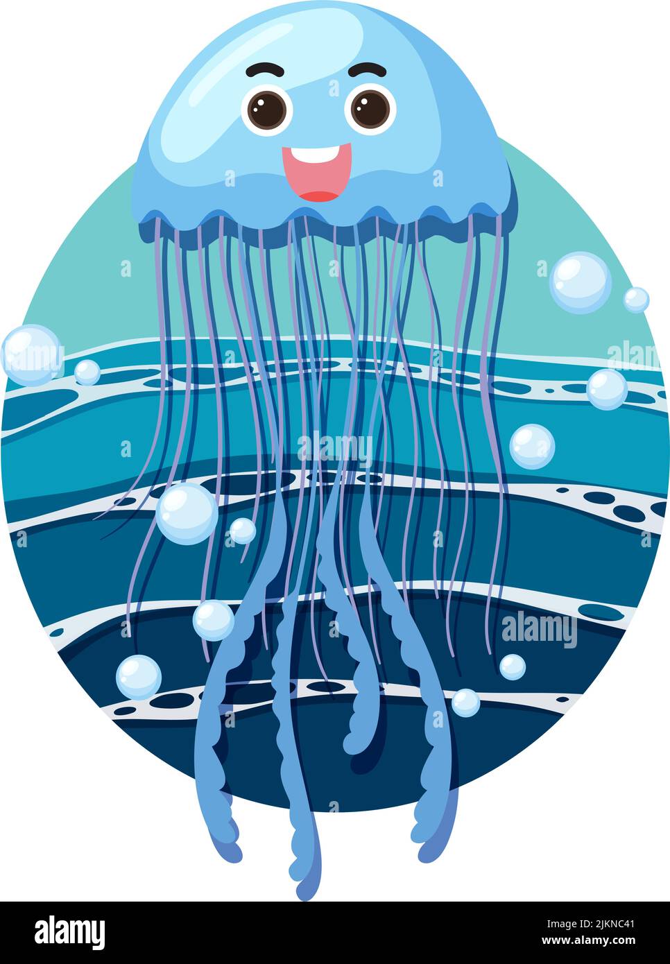 Jellyfish in cartoon style illustration Stock Vector Image & Art - Alamy