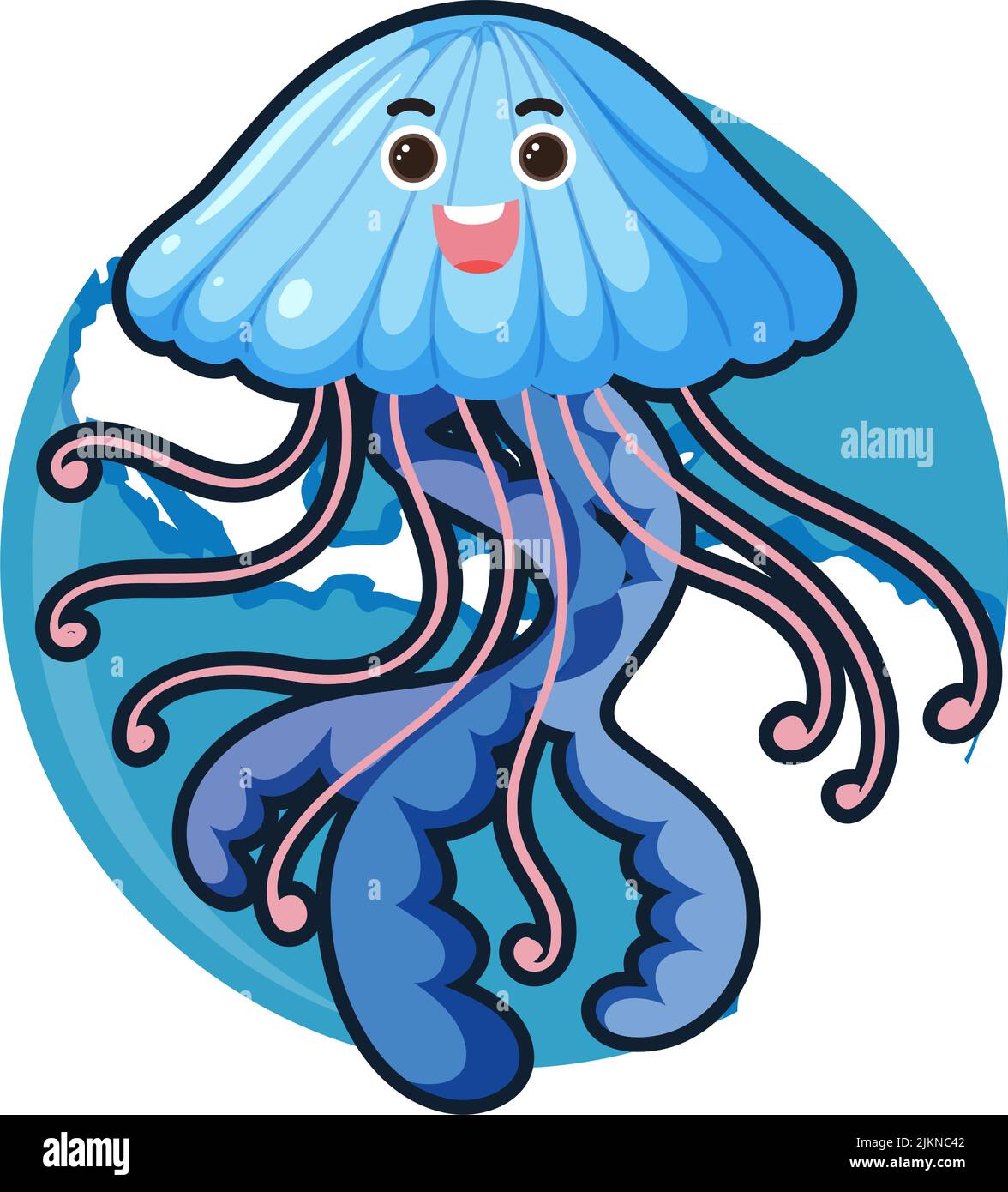 Jellyfish in cartoon style illustration Stock Vector Image & Art - Alamy