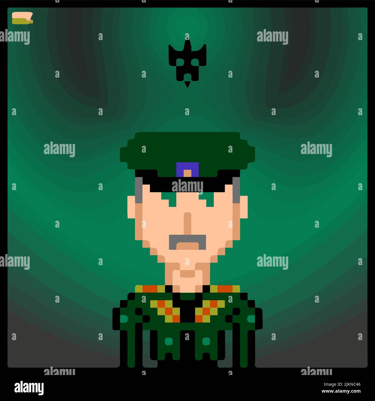 cartoon character in pixel vector art using a color filled background ...