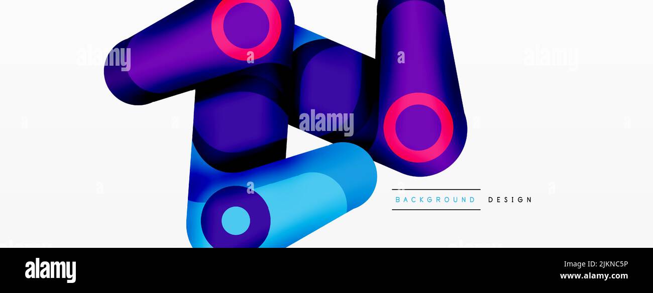 Trendy creative minimalist geometric background. Abstract round shapes ...