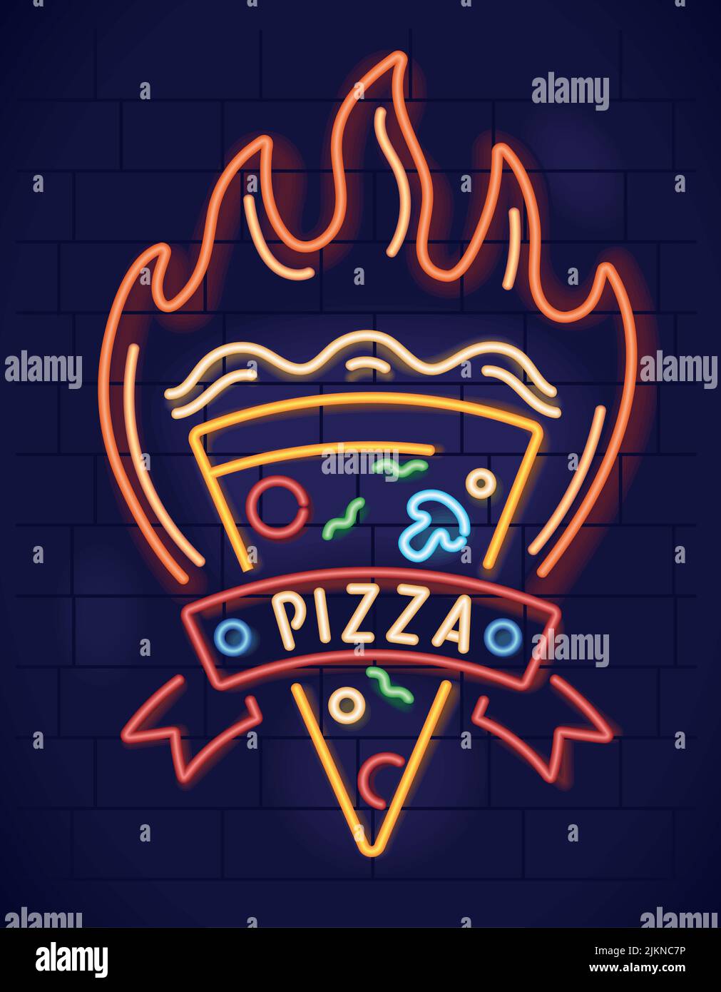 Neon sign pizza restaurant Stock Vector Images - Alamy