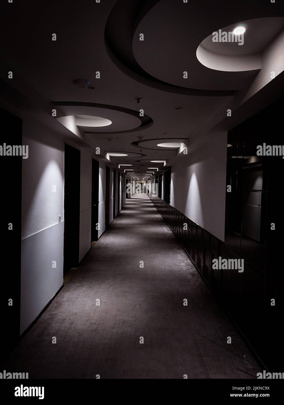 A grayscale of a modern building corridor with beautiful design Stock ...