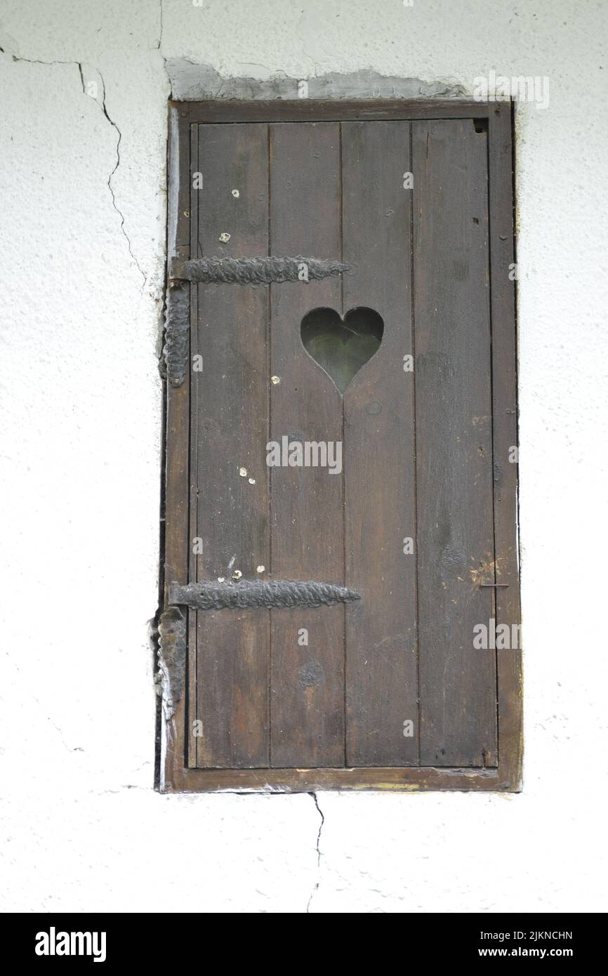 Broken old window with dilapidated antique vintage decorative white ...