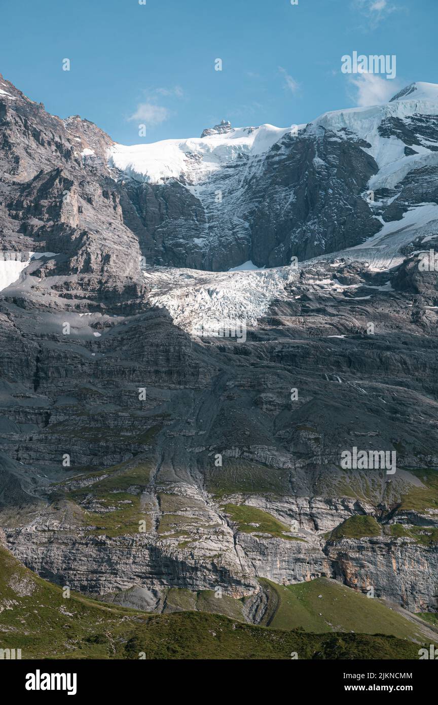 A vertical shot of rocky mountains in Bern, Switzerland Stock Photo - Alamy