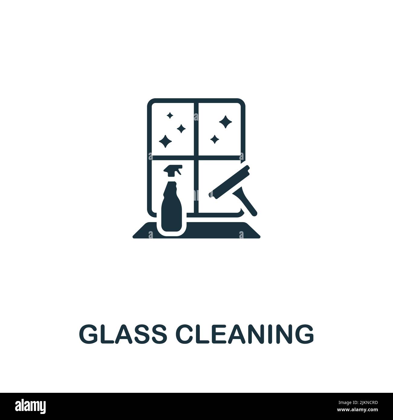 Glass Cleaning icon. Monochrome simple line Housekeeping icon for ...