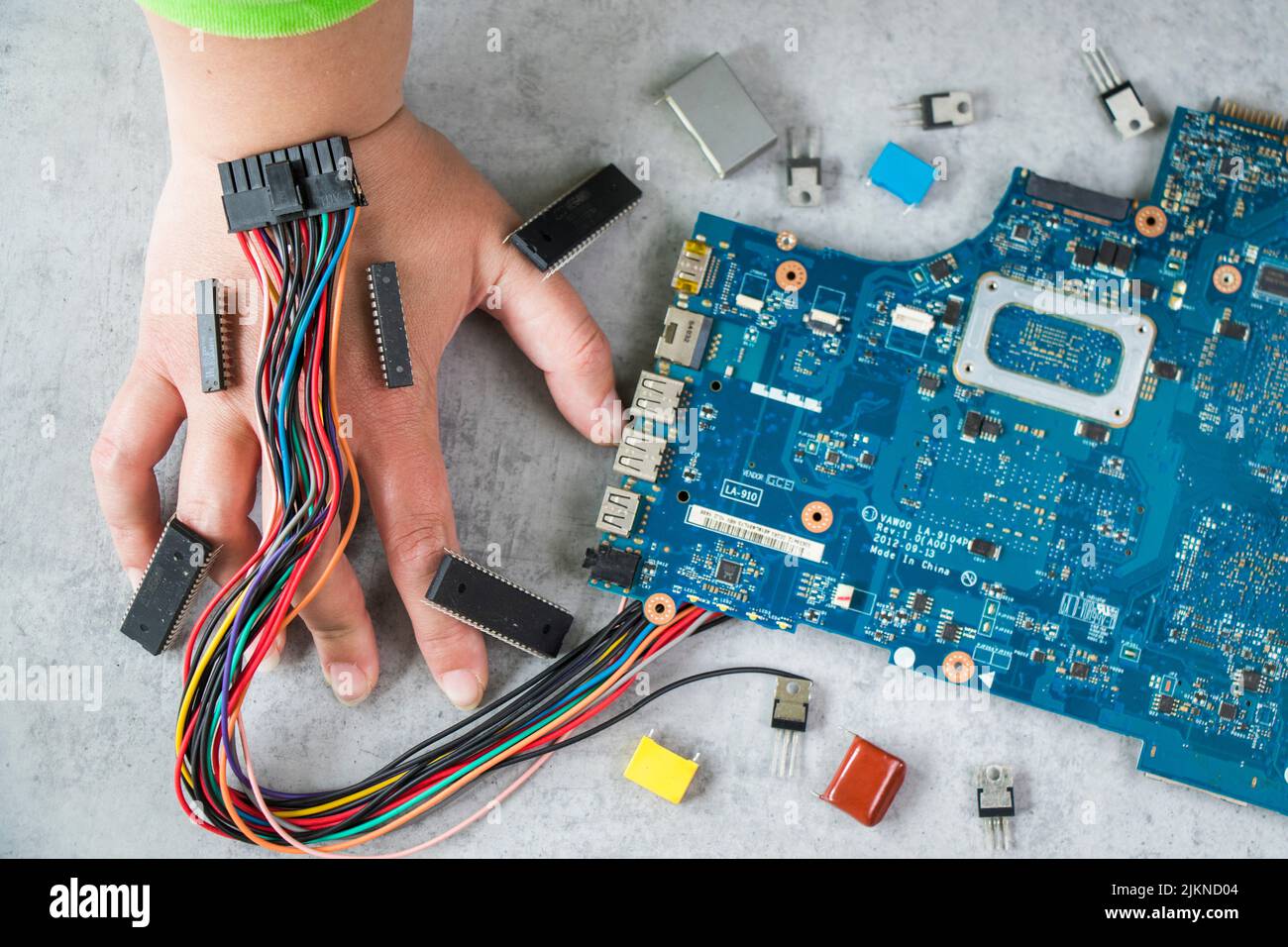 Electronic motherboard, isometric processor microchip, motherboard ...