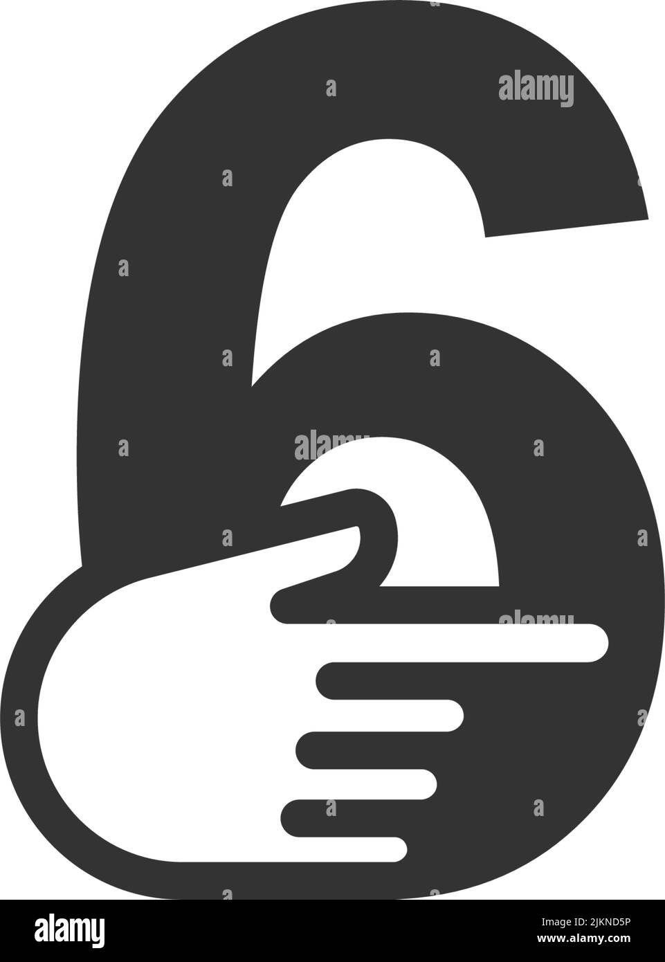 Number combined with a hand cursor icon illustration template Stock ...