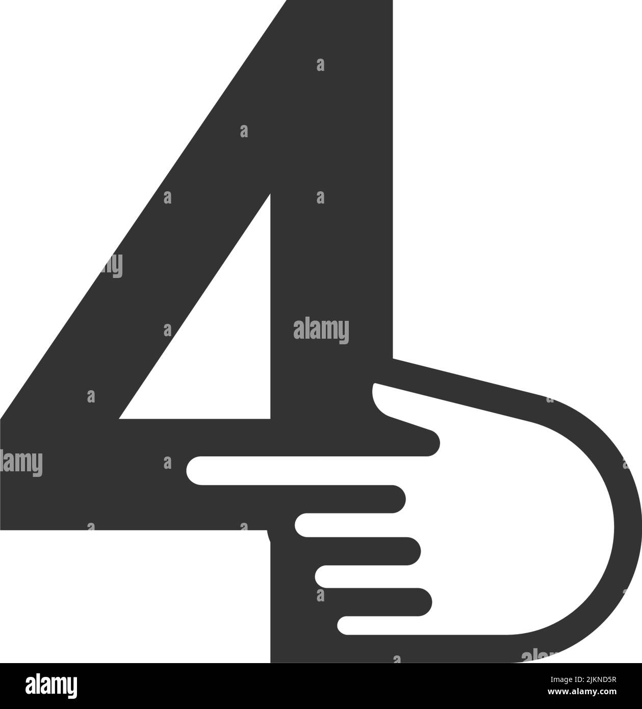 Number combined with a hand cursor icon illustration template Stock ...