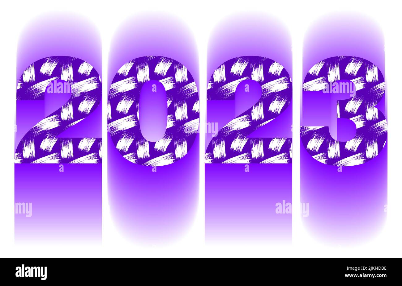 2023 calendar header. Blurry numbers with brush strokes pattern Stock ...