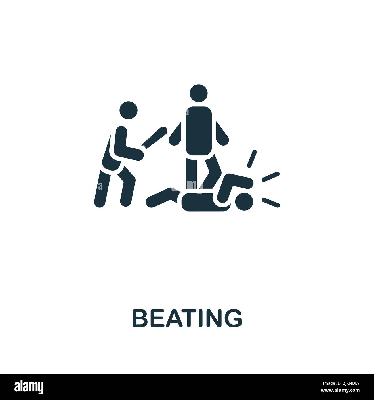 Beating icon. Monochrome simple line Harassment icon for templates, web ...