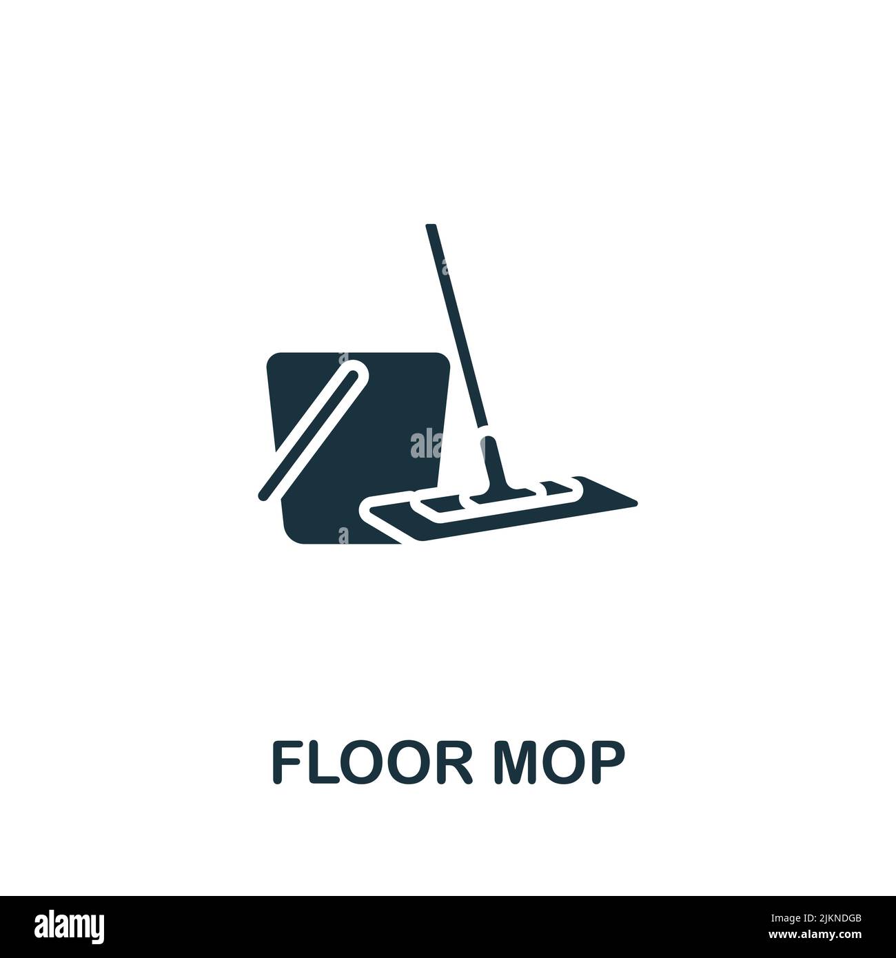 Floor Mop icon. Monochrome simple line Housekeeping icon for templates ...