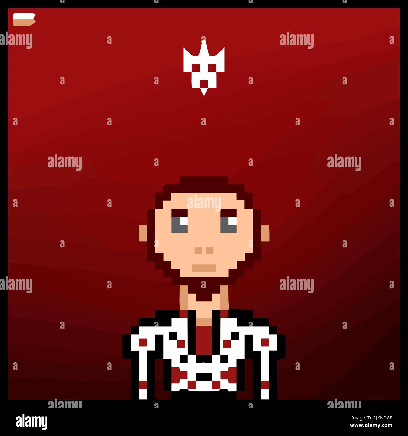 cartoon character in pixel vector art using a color filled background ...