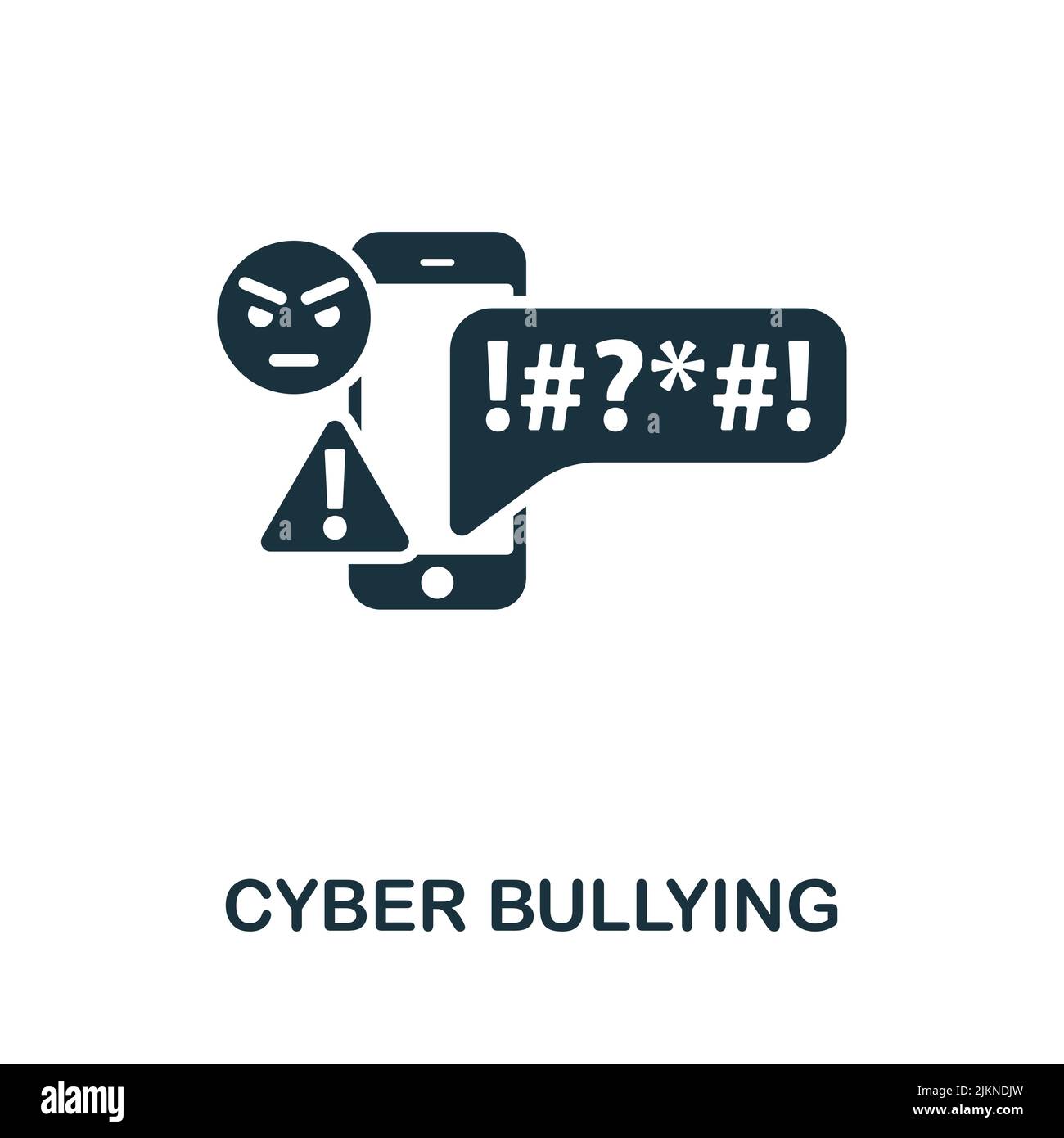 Cyber Bullying icon. Monochrome simple line Harassment icon for ...