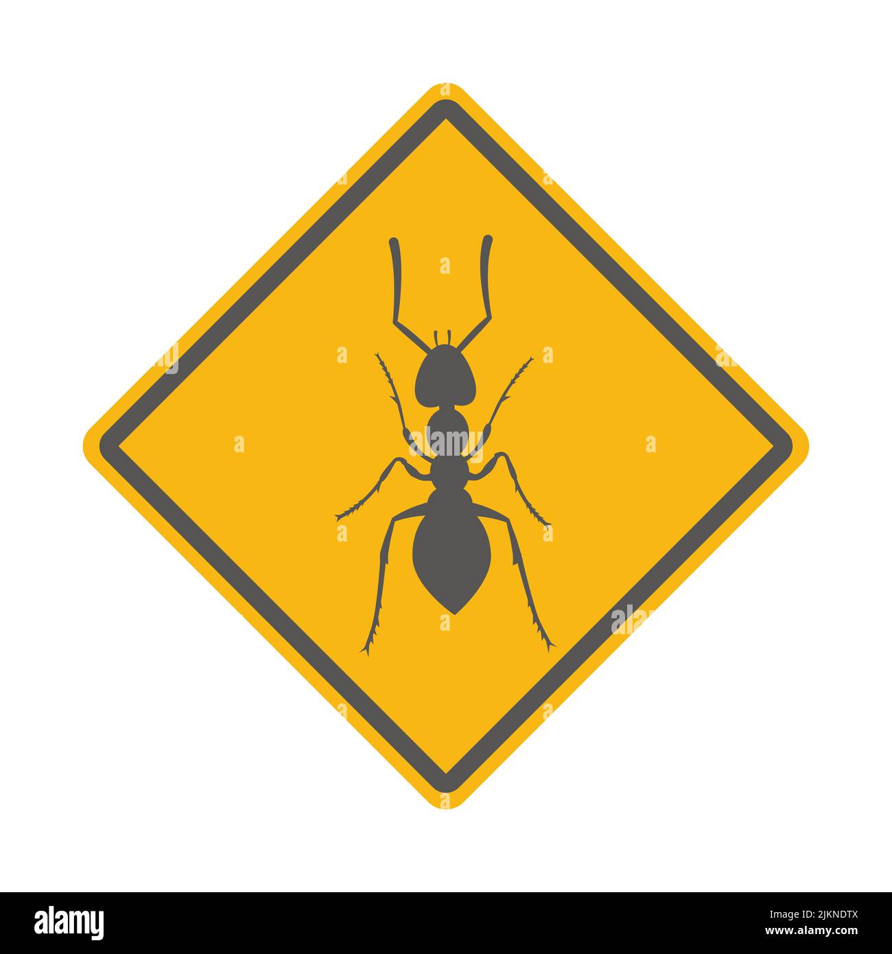 Ant danger sign. Insect warning. Vector illustration Stock Vector Image ...