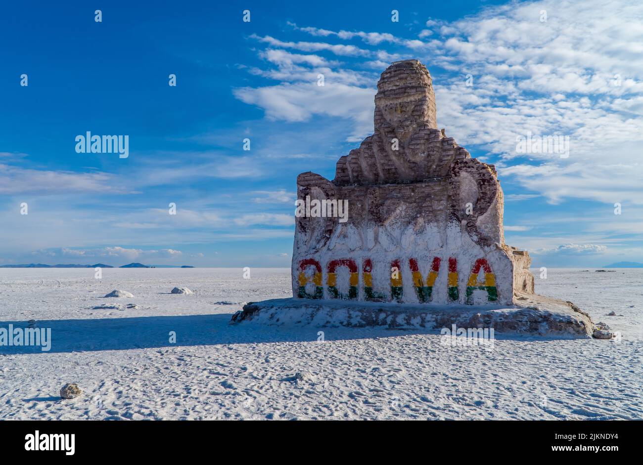 A photo of the salt monument of the Rallye Dakar in the Uyuni Salt ...