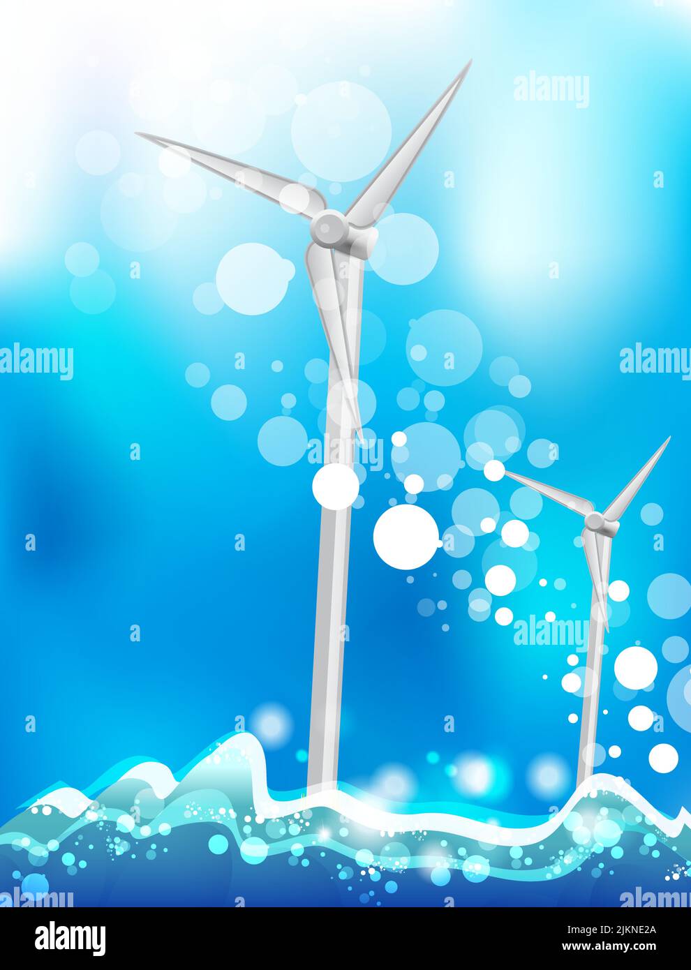 Abstract eco friendly background with windmills Stock Vector Image ...