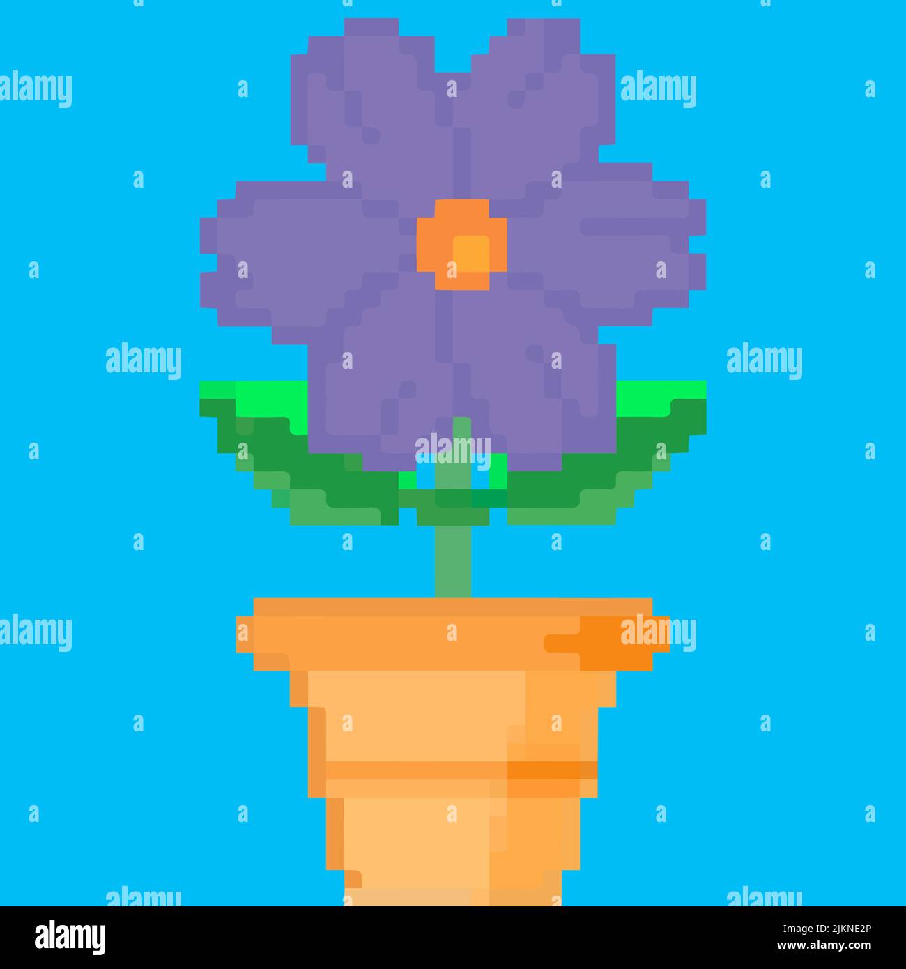 Flower in a pot, pixel art and creating your own garden Stock Vector ...
