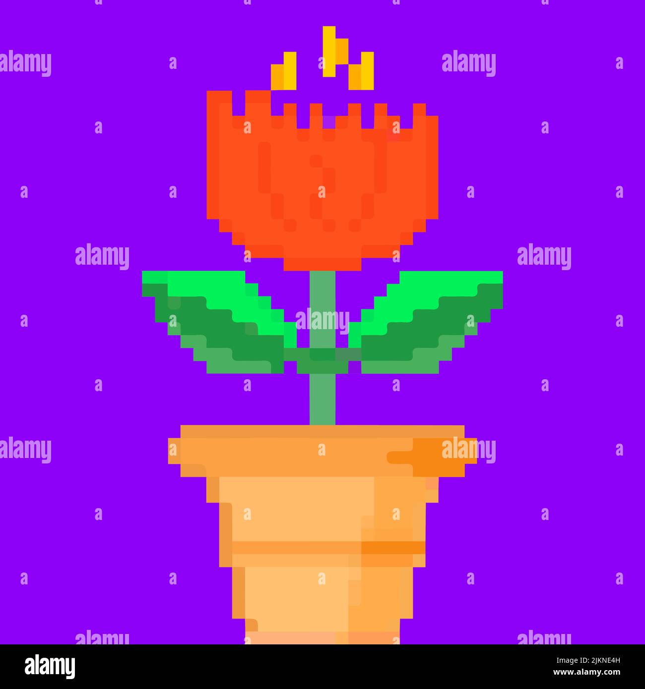 Flower in a pot, pixel art and creating your own garden Stock Vector ...
