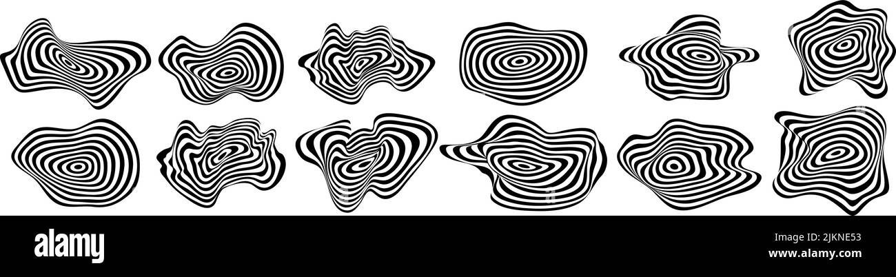 Abstract black and white stripe shape. Liquify Wave form Stock Vector ...
