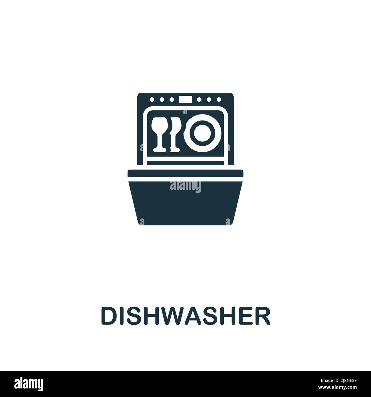 Dishwasher icon. Monochrome simple line Housekeeping icon for templates ...