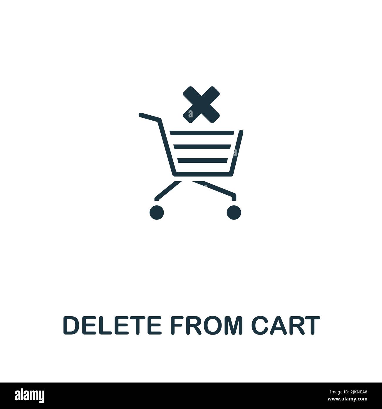 Delete From Cart icon. Monochrome simple line Online Store icon for ...