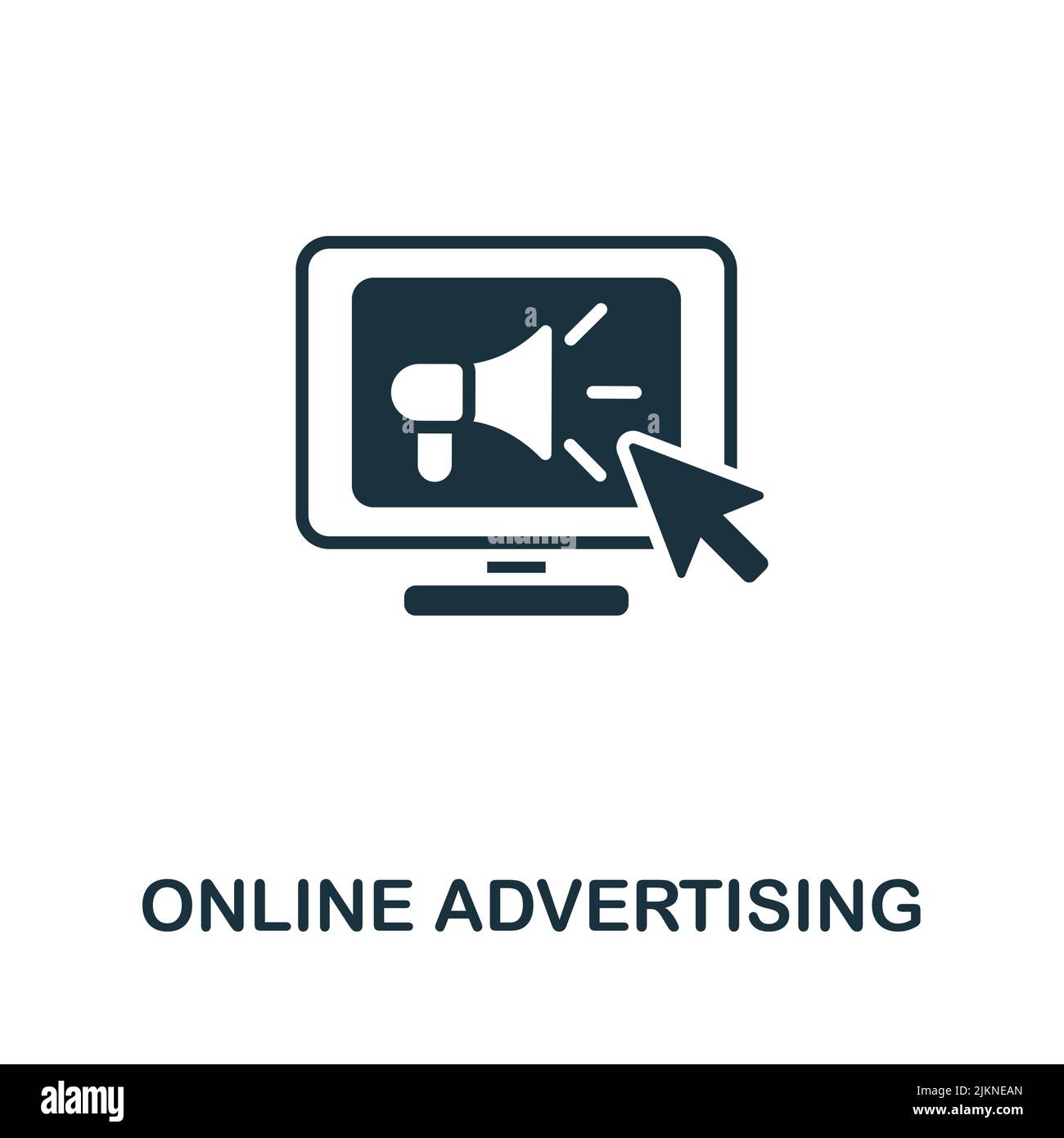 Online Advertising icon. Monochrome simple line Online Store icon for ...