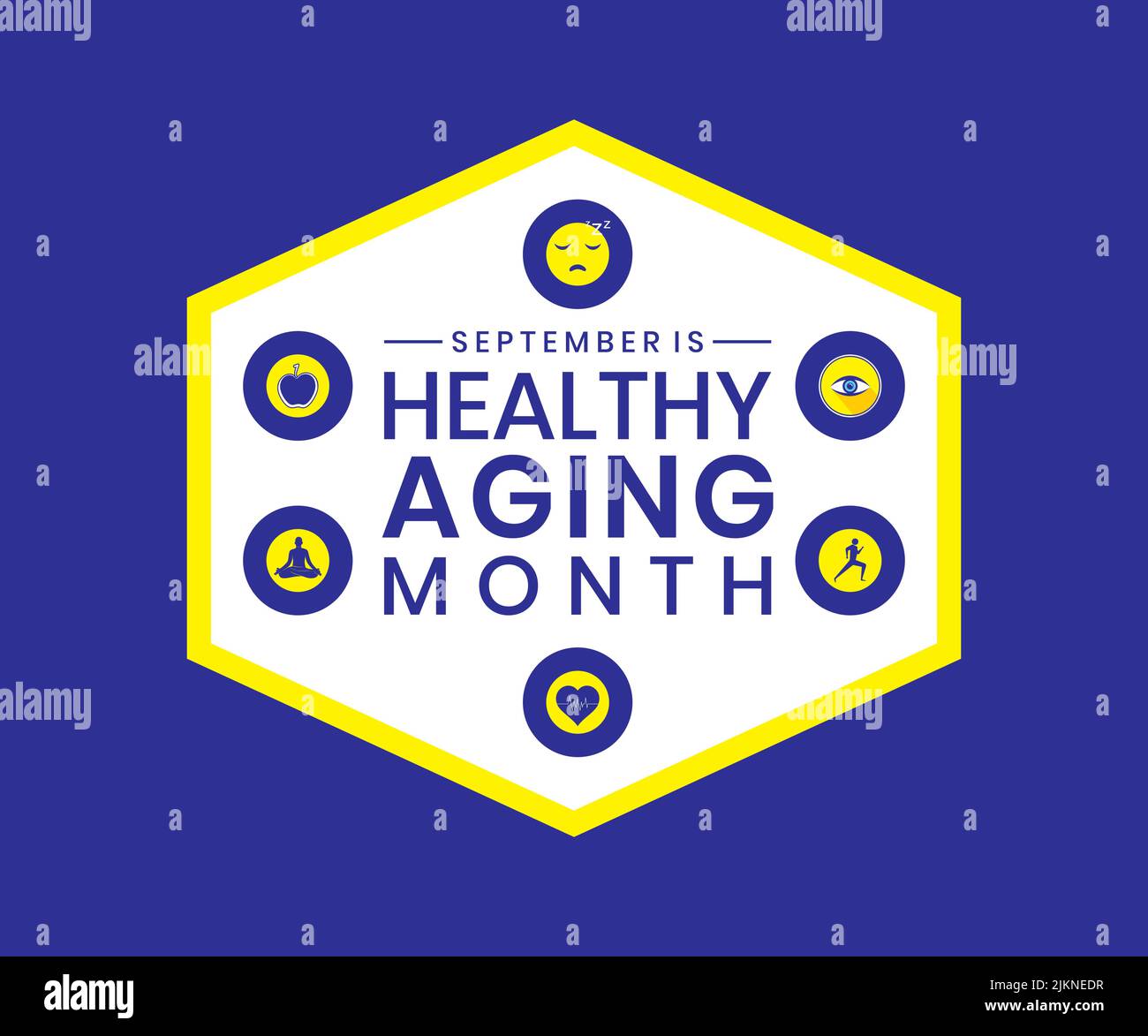 vector illustration of Healthy Aging Month concept design Stock Vector ...