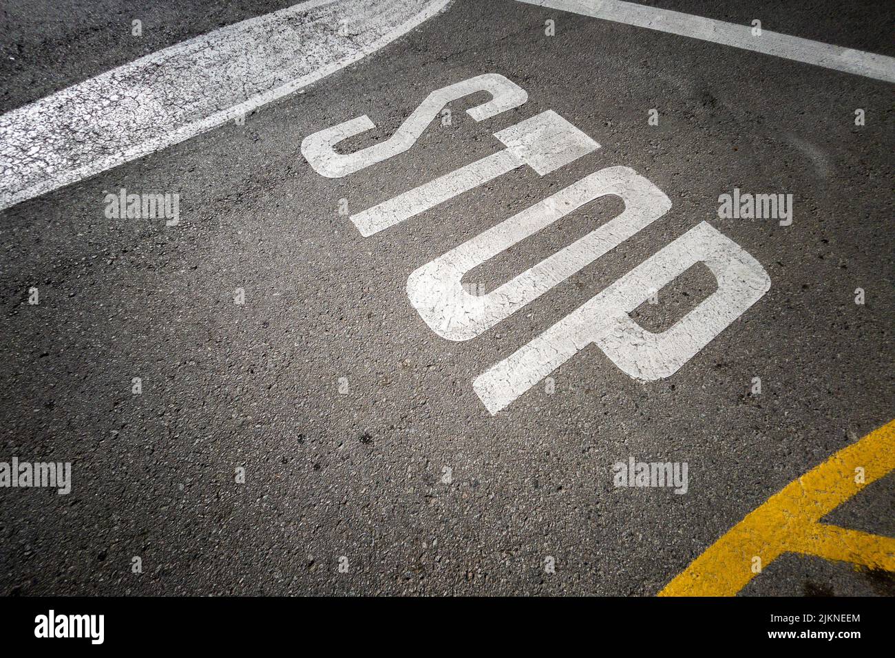 Stop street marking hi-res stock photography and images - Alamy